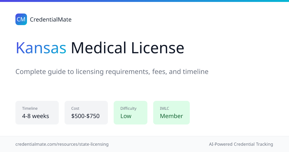 Kansas Medical License Requirements | CredentialMate
