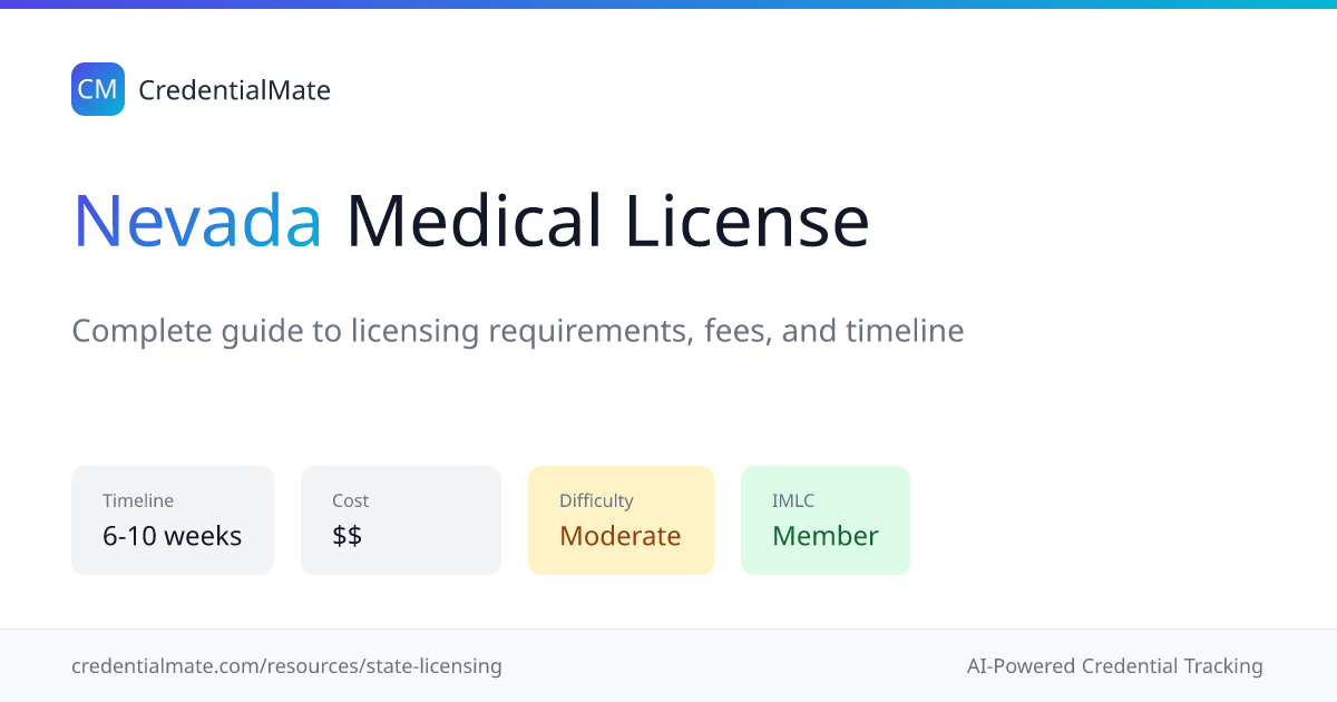 Nevada Medical License Requirements | CredentialMate