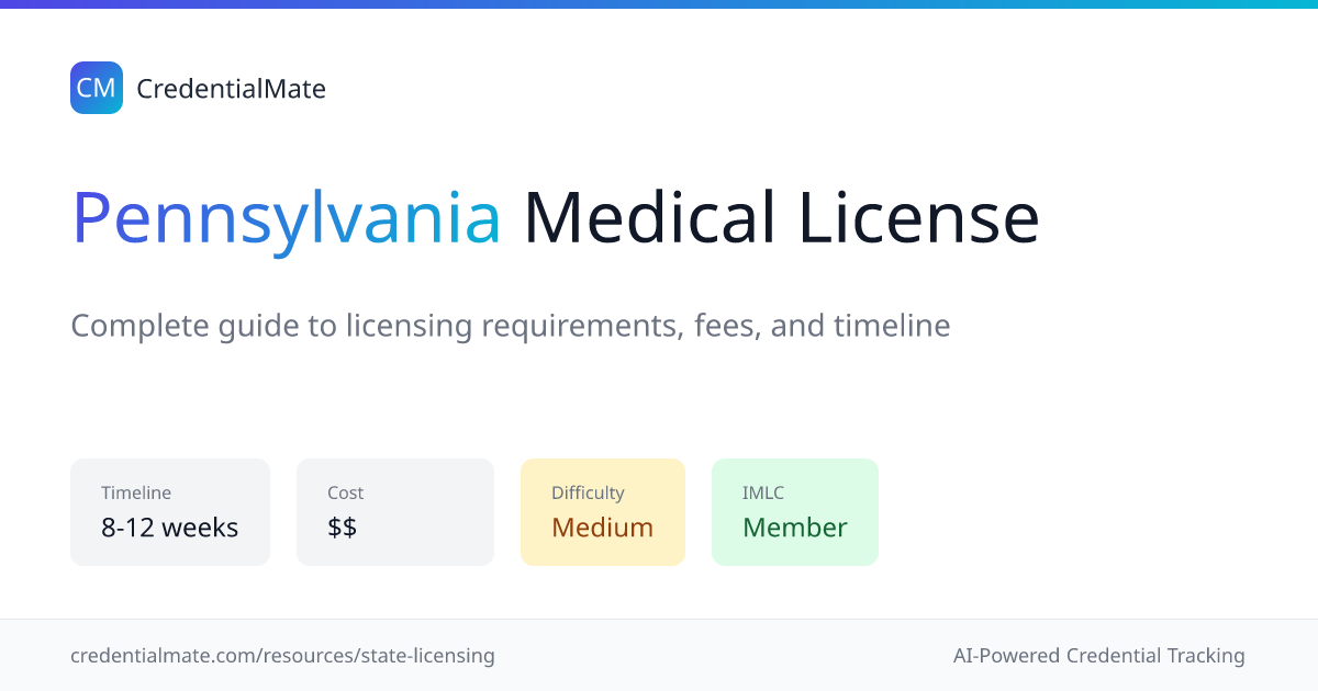 Pennsylvania Medical License Requirements | CredentialMate