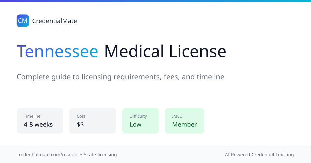 Tennessee Medical License Requirements | CredentialMate